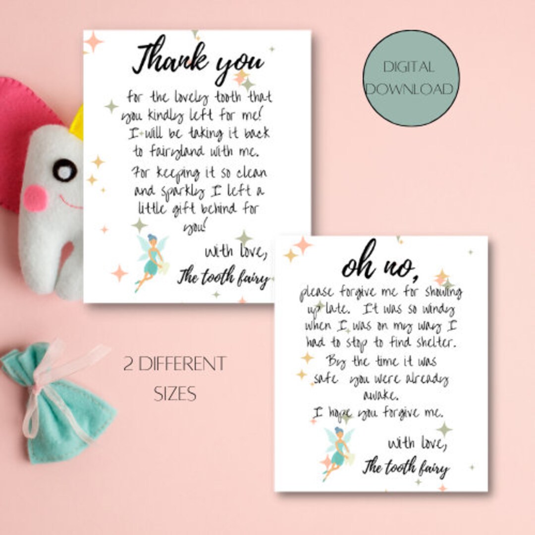 Tooth Fairy Letter, Letter From Tooth Fairy, Printable Note From Tooth ...