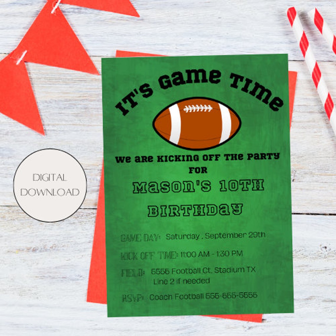 Football Birthday Party Invitation, Super Bowl Party Invitation, It's ...