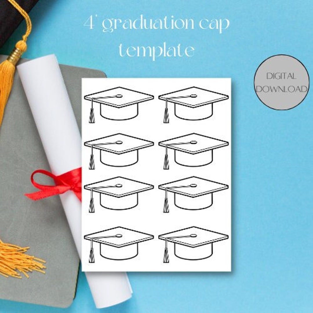 4 Inch Graduation Cap Template, Template, Graduation Decor, Diy Decor ...