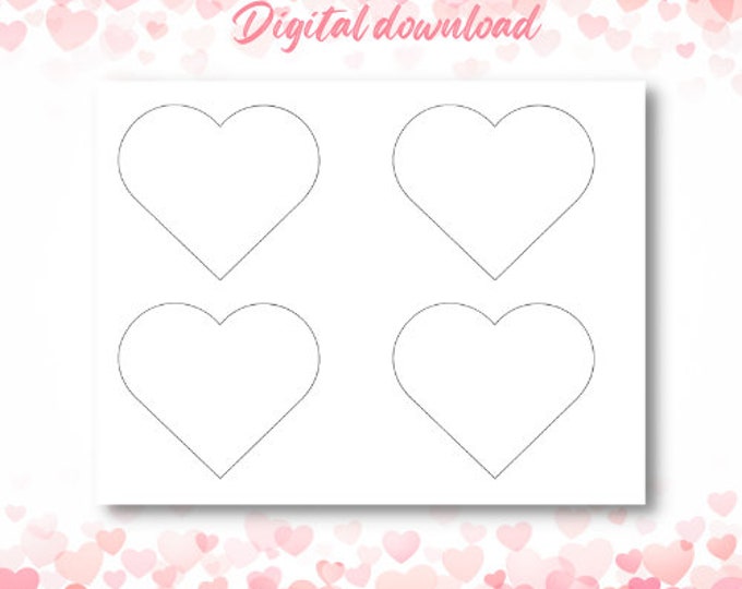 6 Inch Heart Printable Template-large Heart Cutout-valentines Day Decor ...