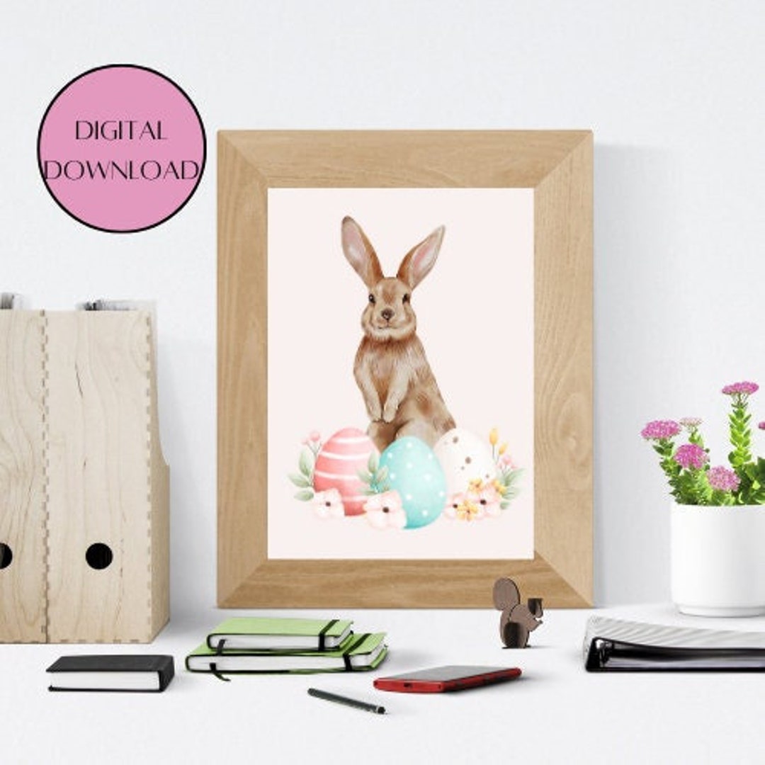 Easter Bunny Print, Easter Printable, Bunny Printable, Rabbit Printable ...