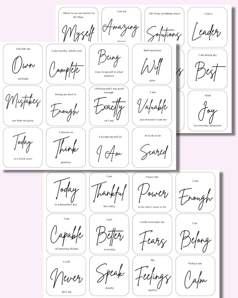 Positive Affirmation Cards for Kids/teens, Weekly Kids or Teen ...