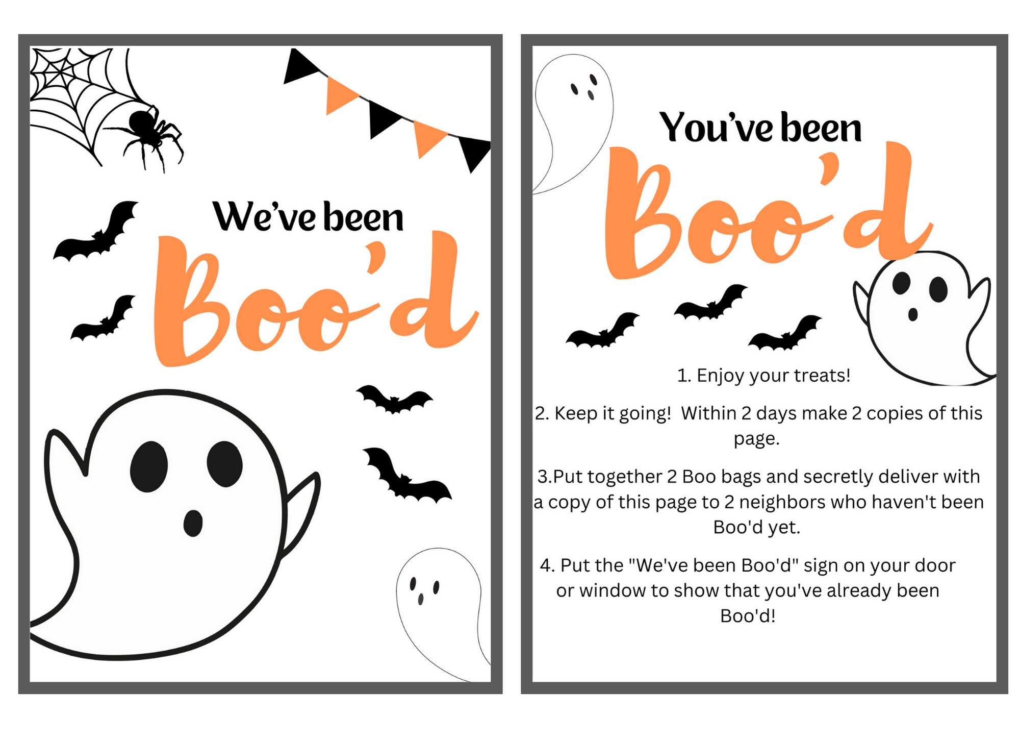 You've Been Boo'd Printable-halloween-boo Card- Trick or Treat-we've ...