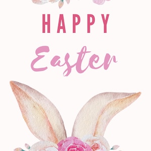 Easter Bunny Ears Print Easter Printable Happy Easter - Etsy