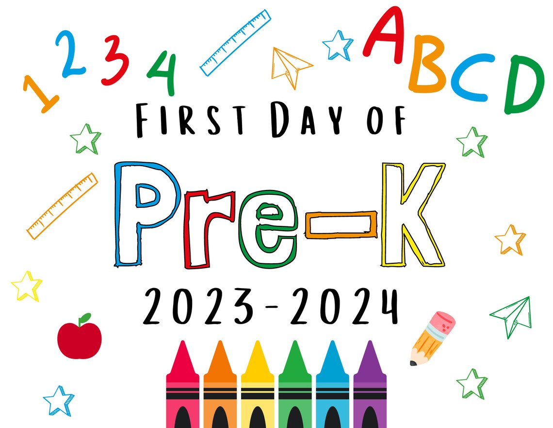 Printable First Day and Last Day of Pre-k Sign, Back to School Sign ...