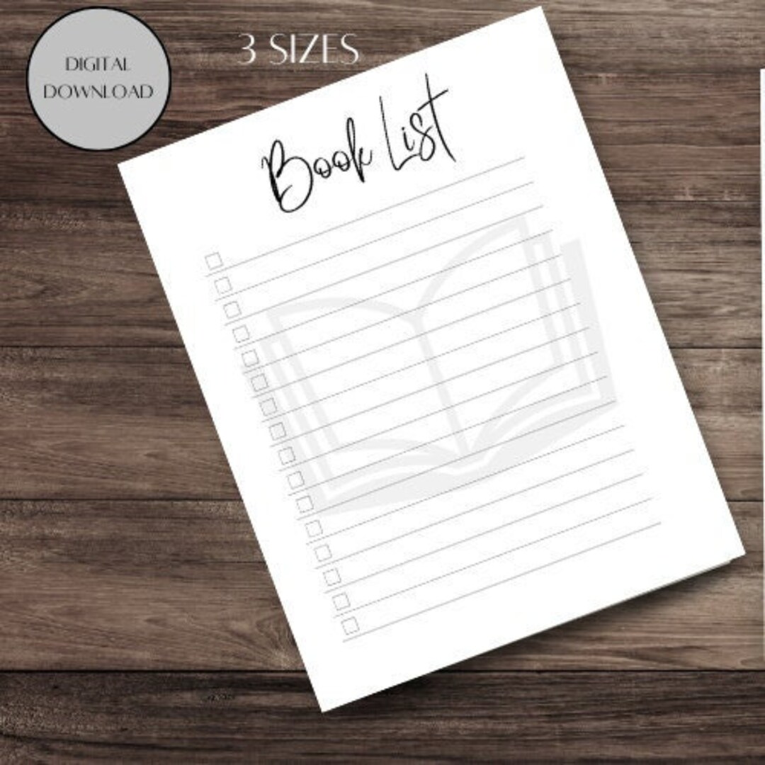 Book List, Book Log, Book Tracker, Printable Book List, Printable ...