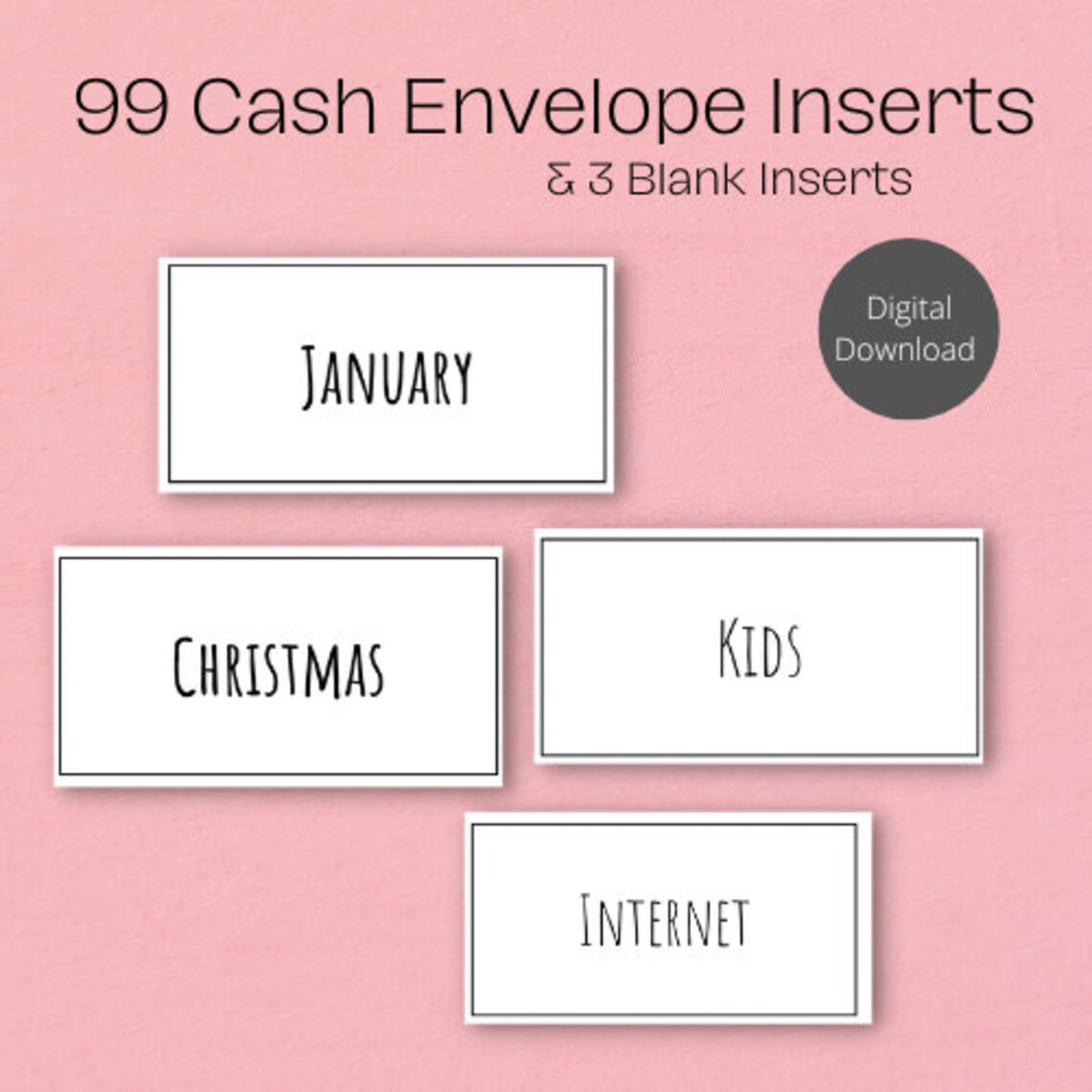 A6 Budget Binder Label Inserts, Cash Envelope Labels (digital Download ...