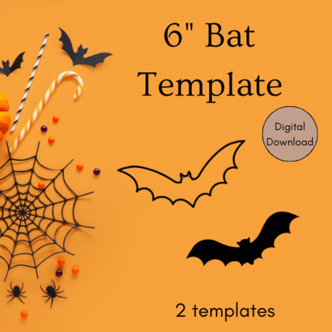 6 Inch Bat Template, Shape Template, Halloween Bat, Diy Decor ...