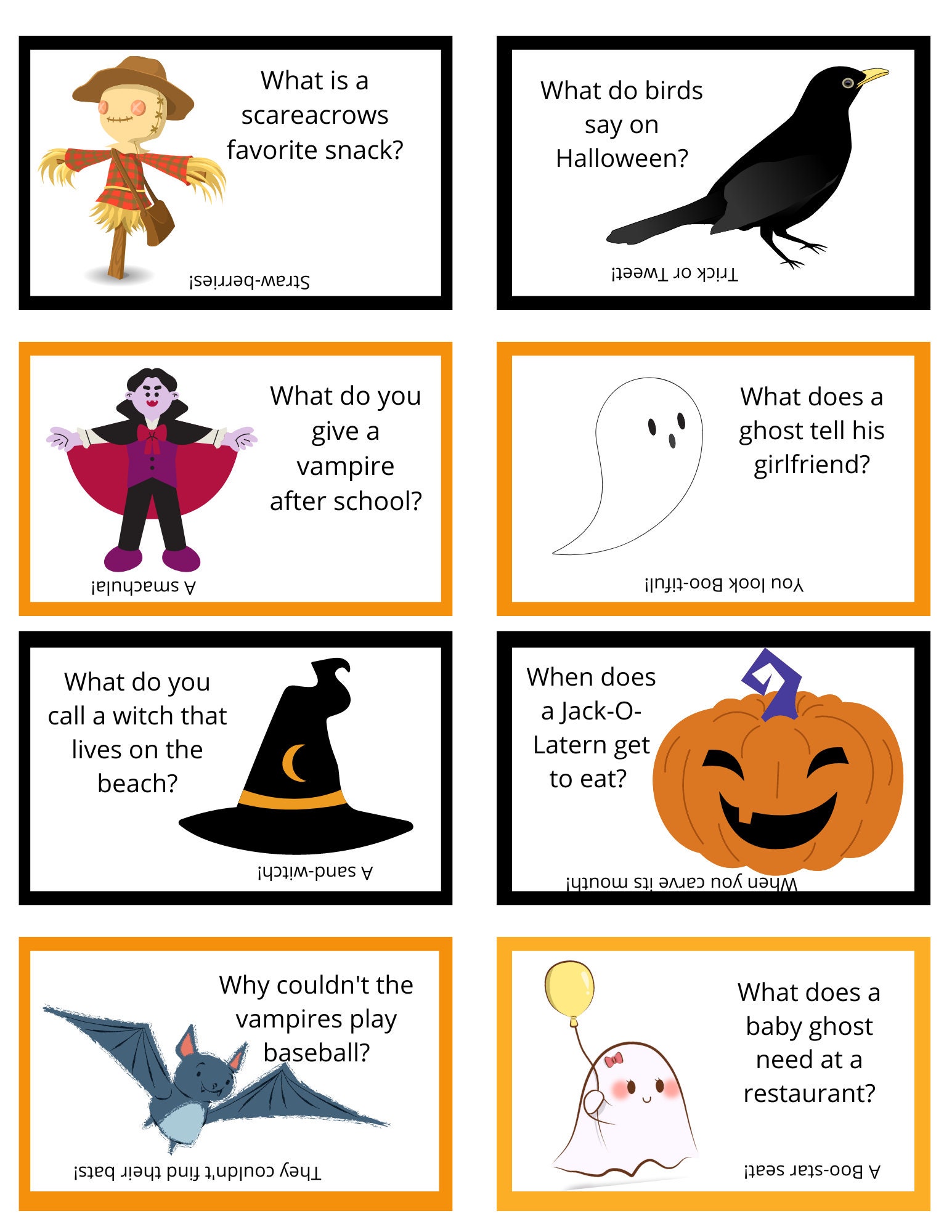 Printable Halloween Kids Lunch Box Jokes-printable School Notes-kids ...