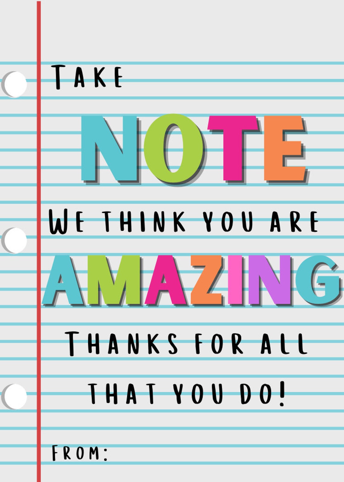 Printable Teacher Appreciation Tag, Notepad Thank You, Appreciation ...