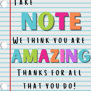 Printable Teacher Appreciation Tag, Notepad Thank You, Appreciation ...