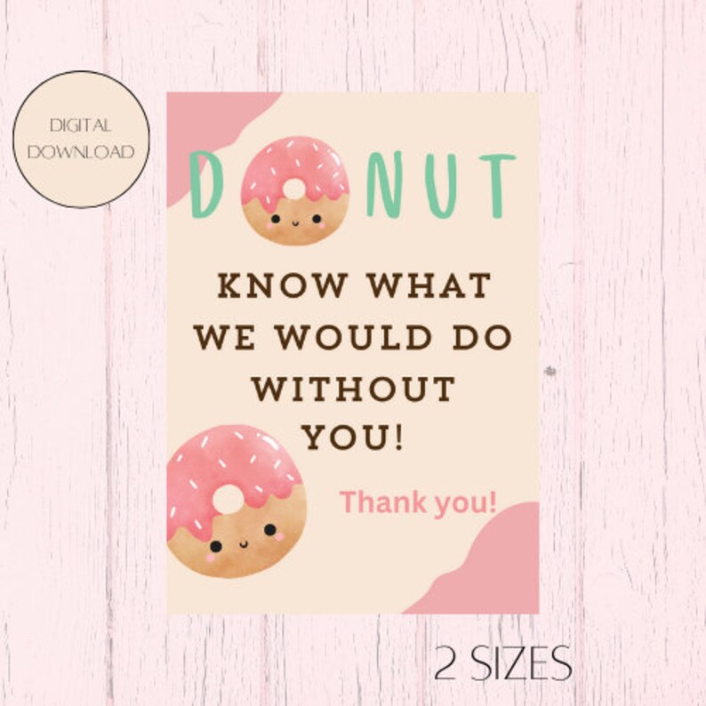 Donut Appreciation Flyer, Thank You Digital Download, Appreciation ...