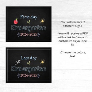 First Day of School Chalkboard Printable, Back to School Sign, Last Day ...
