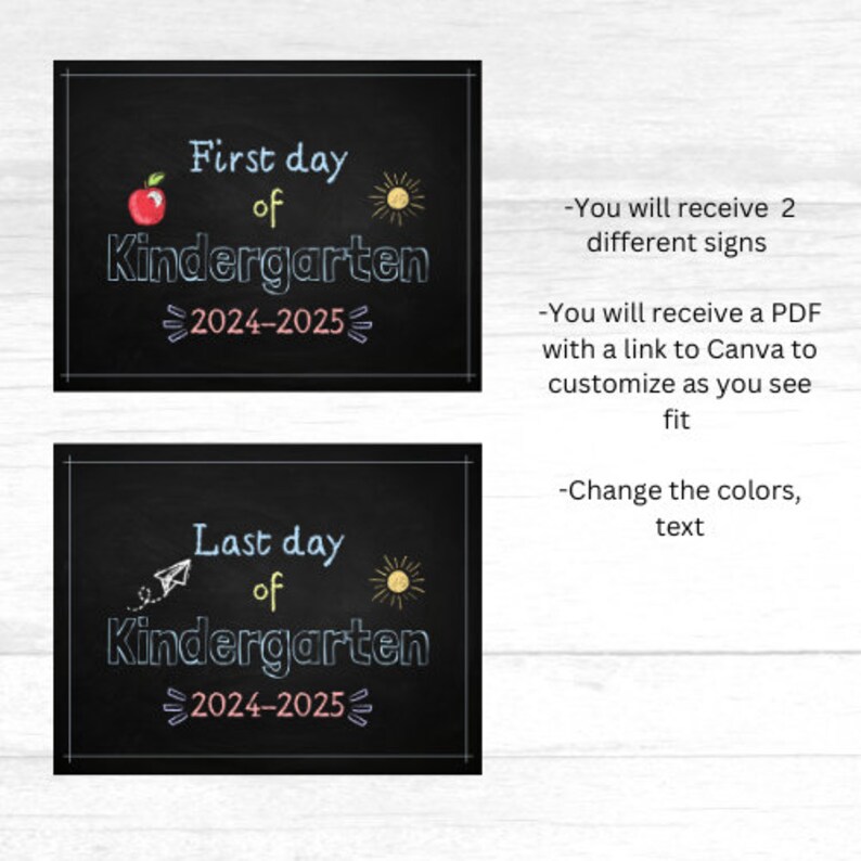 First Day of School Chalkboard Printable, Back to School Sign, Last Day ...