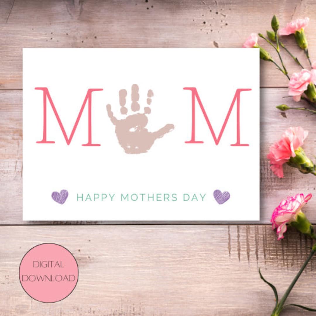 Muttertag Handabdruck Download, Muttertagsgeschenk, Kinderbasteln ...