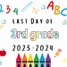 Printable First Day and Last Day of Third Grade Sign, Back to School ...