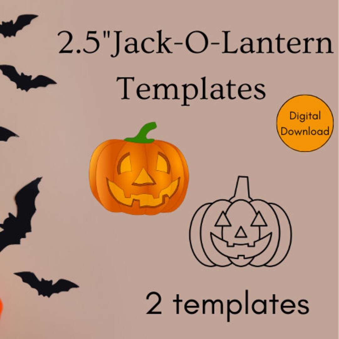 2.5 Inch Jack-0-lantern Template, Shape Template, Halloween Pumpkin ...