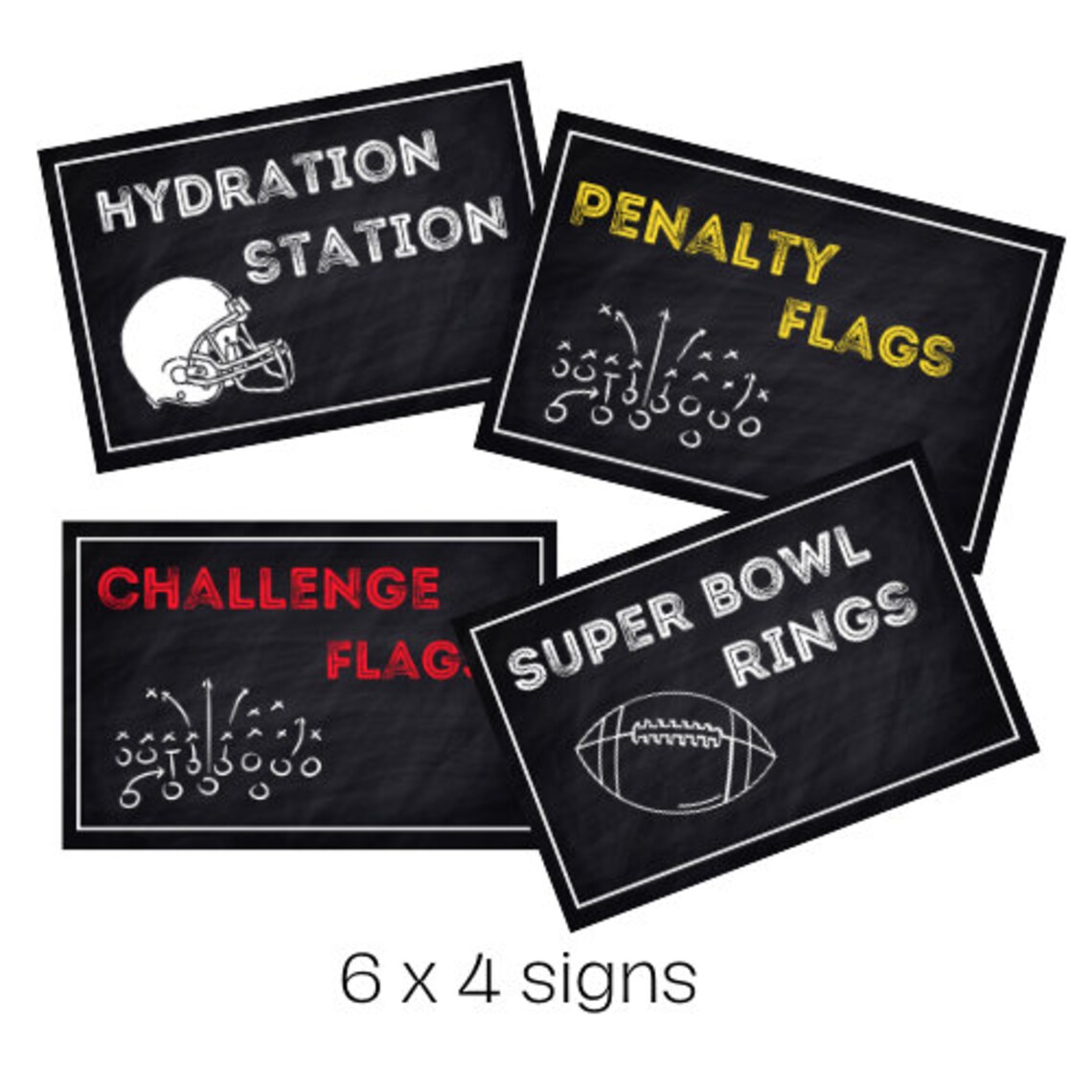Printable Football Party Signs, Football Printable Decor, Super Bowl ...