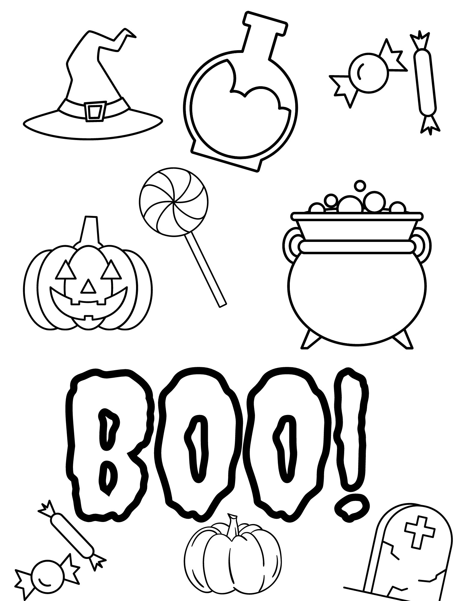 Printable Halloween Coloring Pages-kids Coloring Pages-digital Download ...