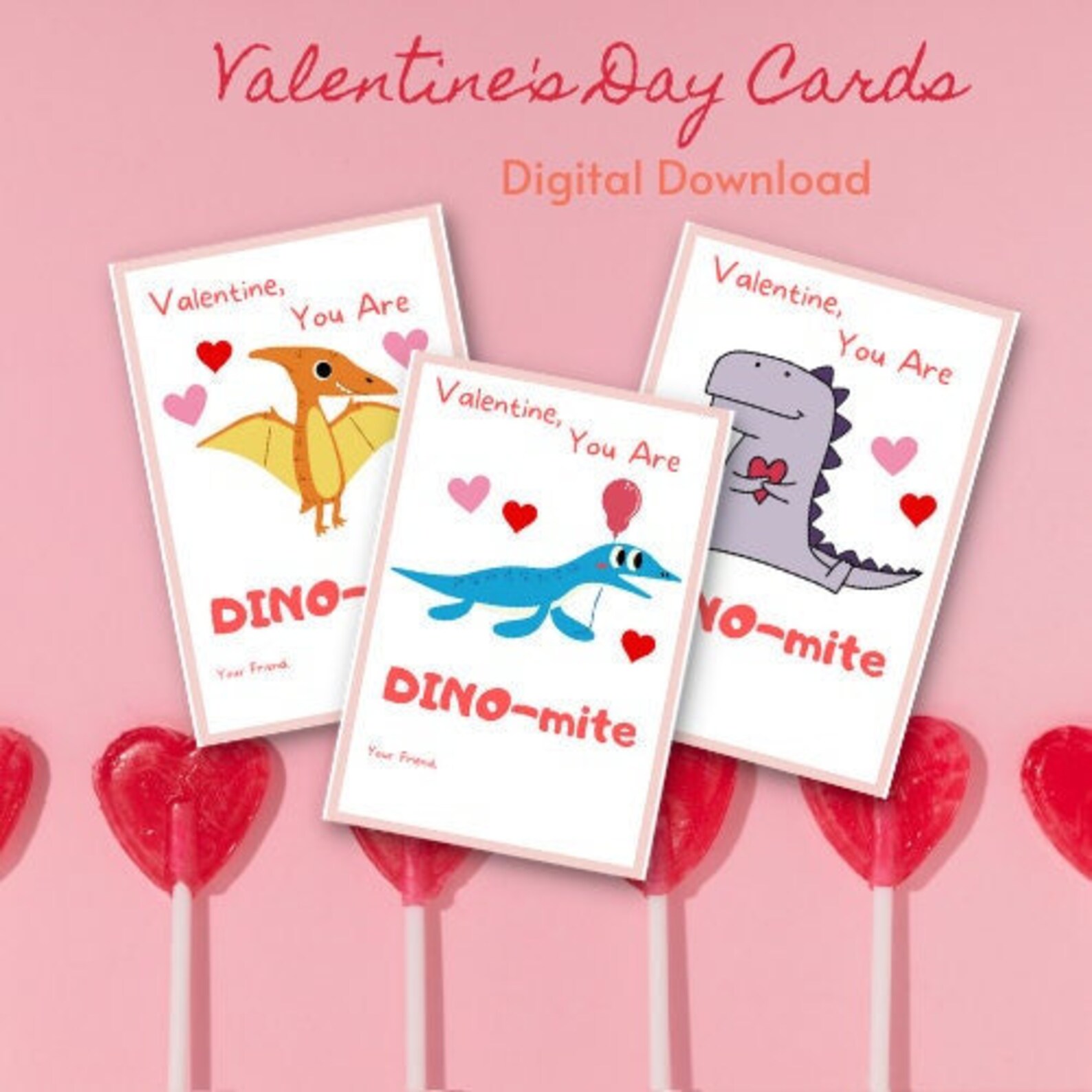 Printable Dinosaur Valentines Cards for Kids, Dinosaur Printable ...