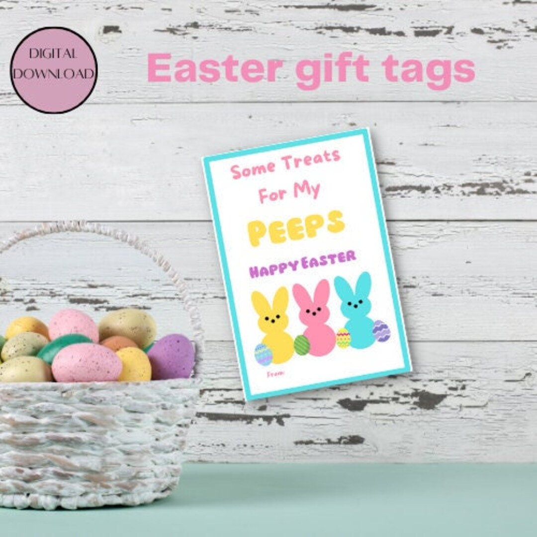 Printable Treats for My Peeps Easter Cards,happy Easter Printable Card ...