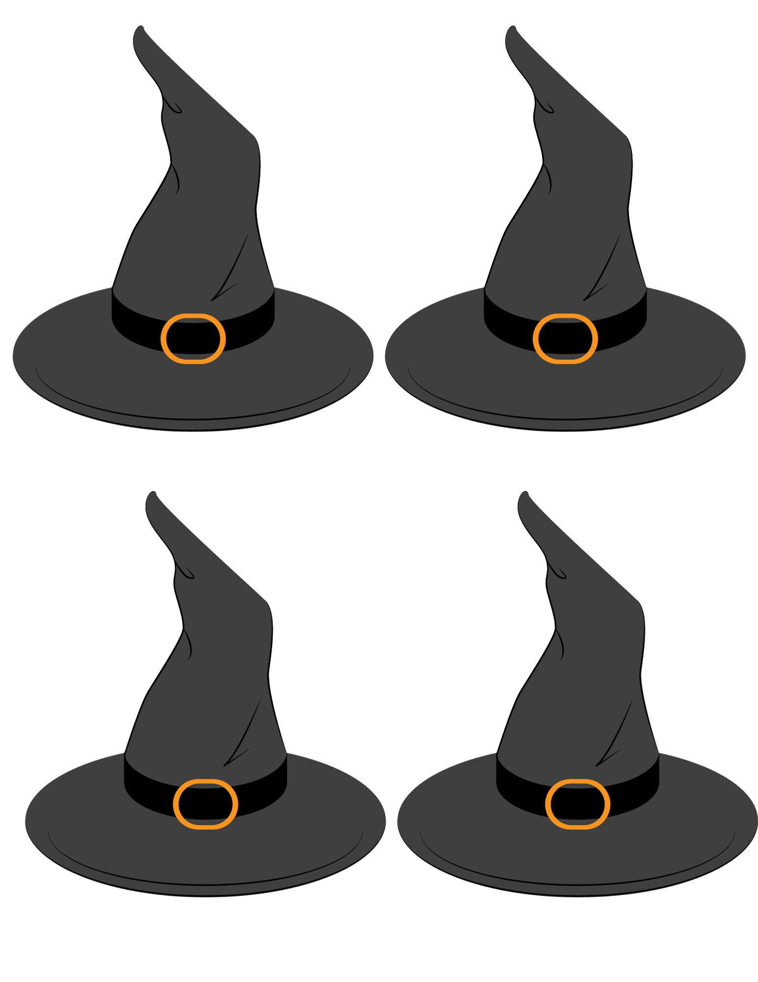 4 Inch Witch's Hat Template, Shape Template, Halloween Witch Hat, Diy ...