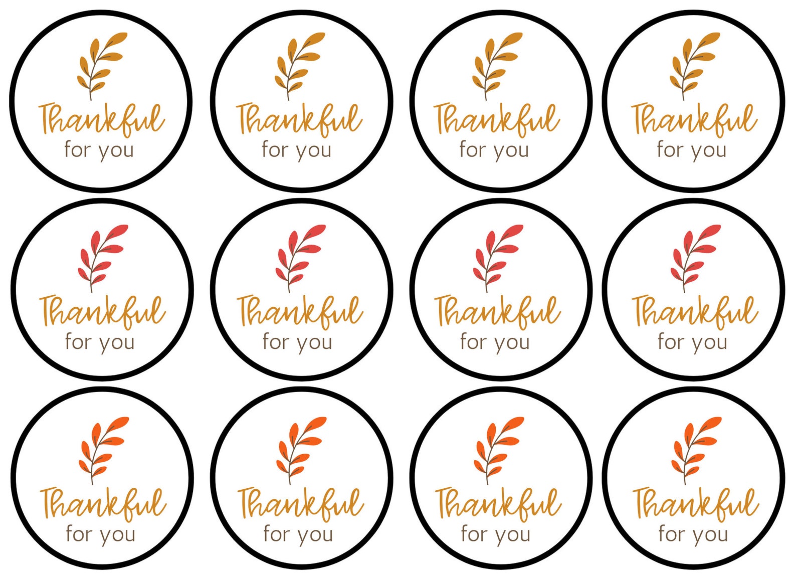 Printable Thanksgiving- Printable Thanksgiving Treat Tags- Printable ...