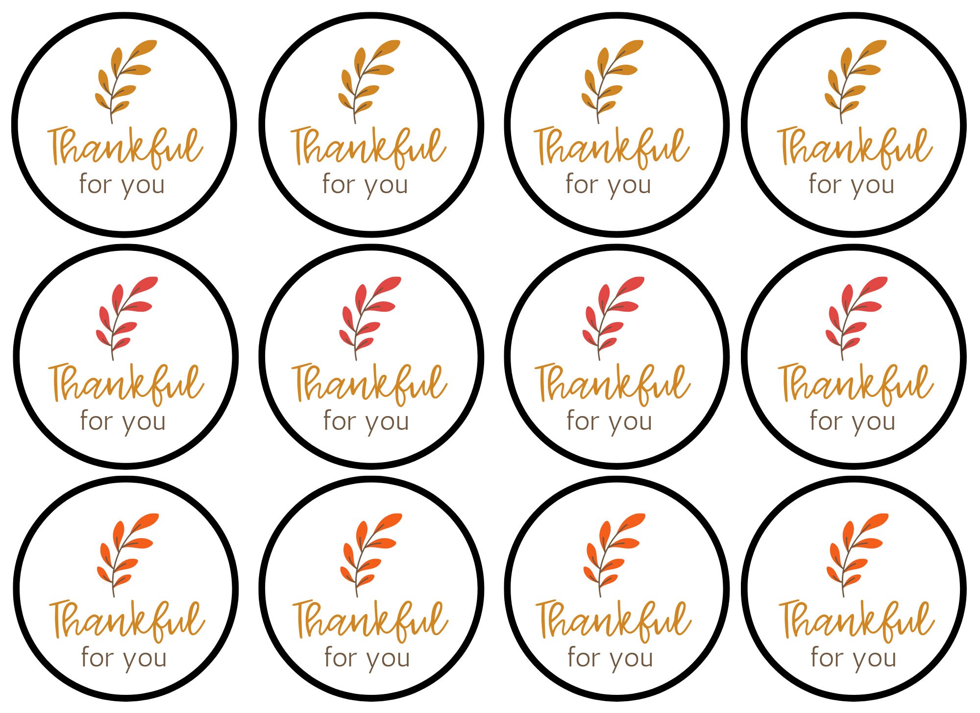 Printable Thanksgiving- Printable Thanksgiving Treat Tags- Printable ...