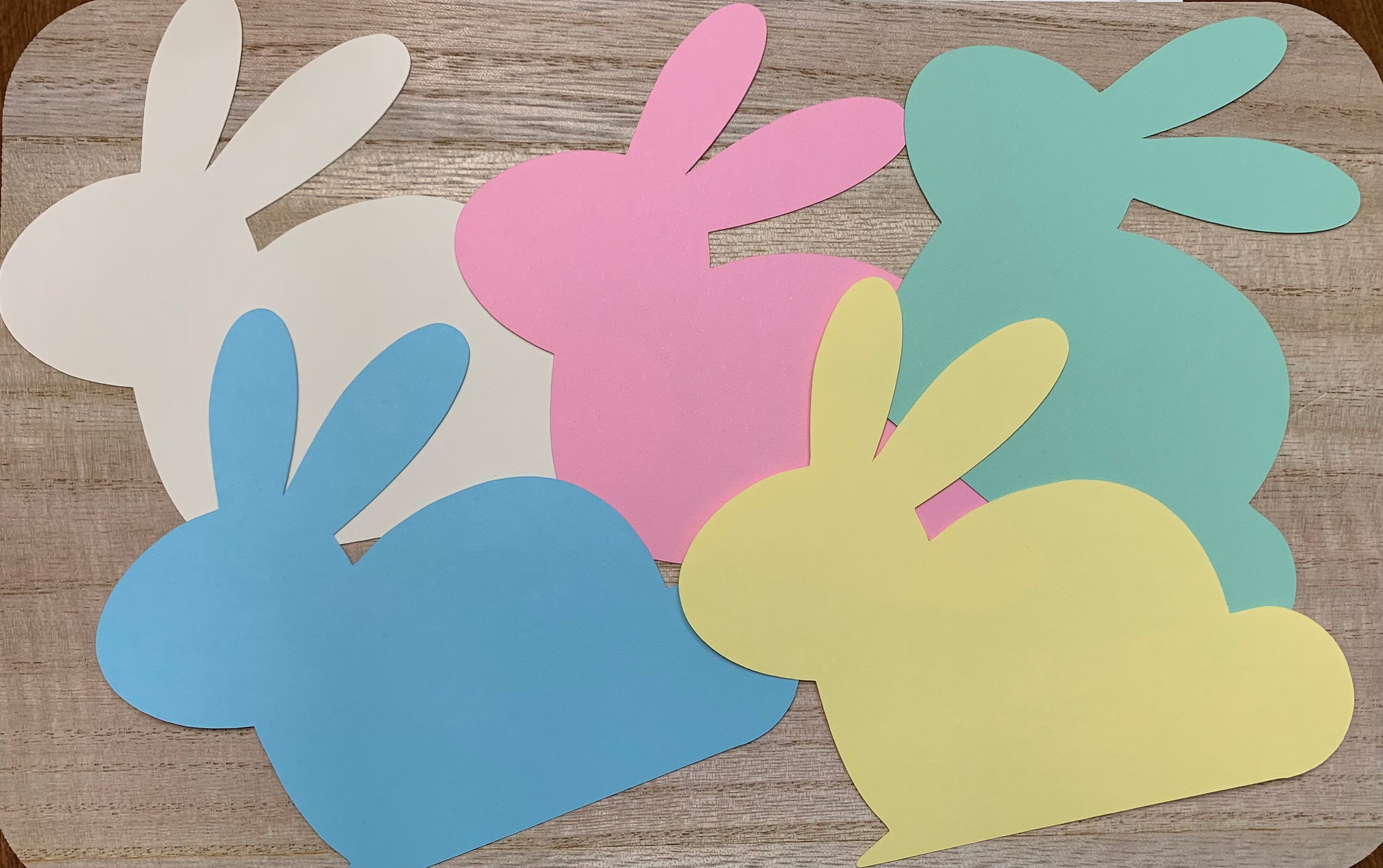 Bunny Cutouts, Rabbit Cutout, Pastel Shapes, Easter Crafts, Easter ...