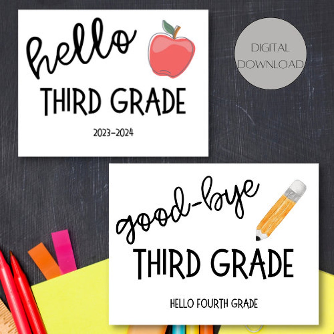 Printable First Day and Last Day of Third Grade Sign, Back to School ...