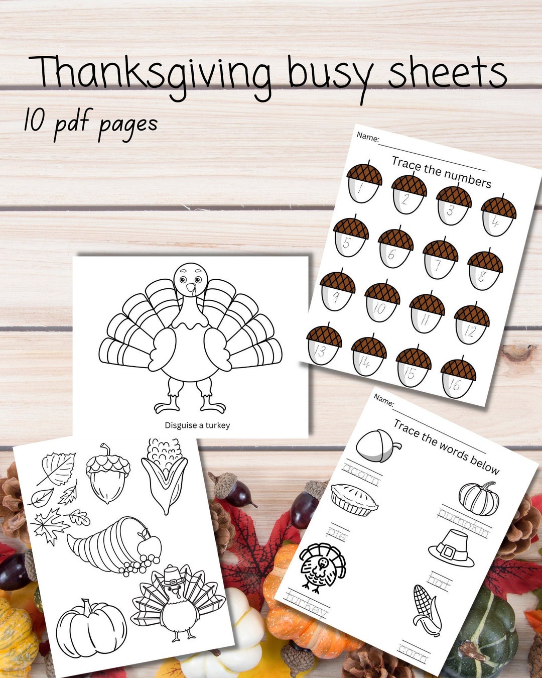 Printable Thanksgiving Kids Busy Sheets-printable Worksheets-homeschool ...