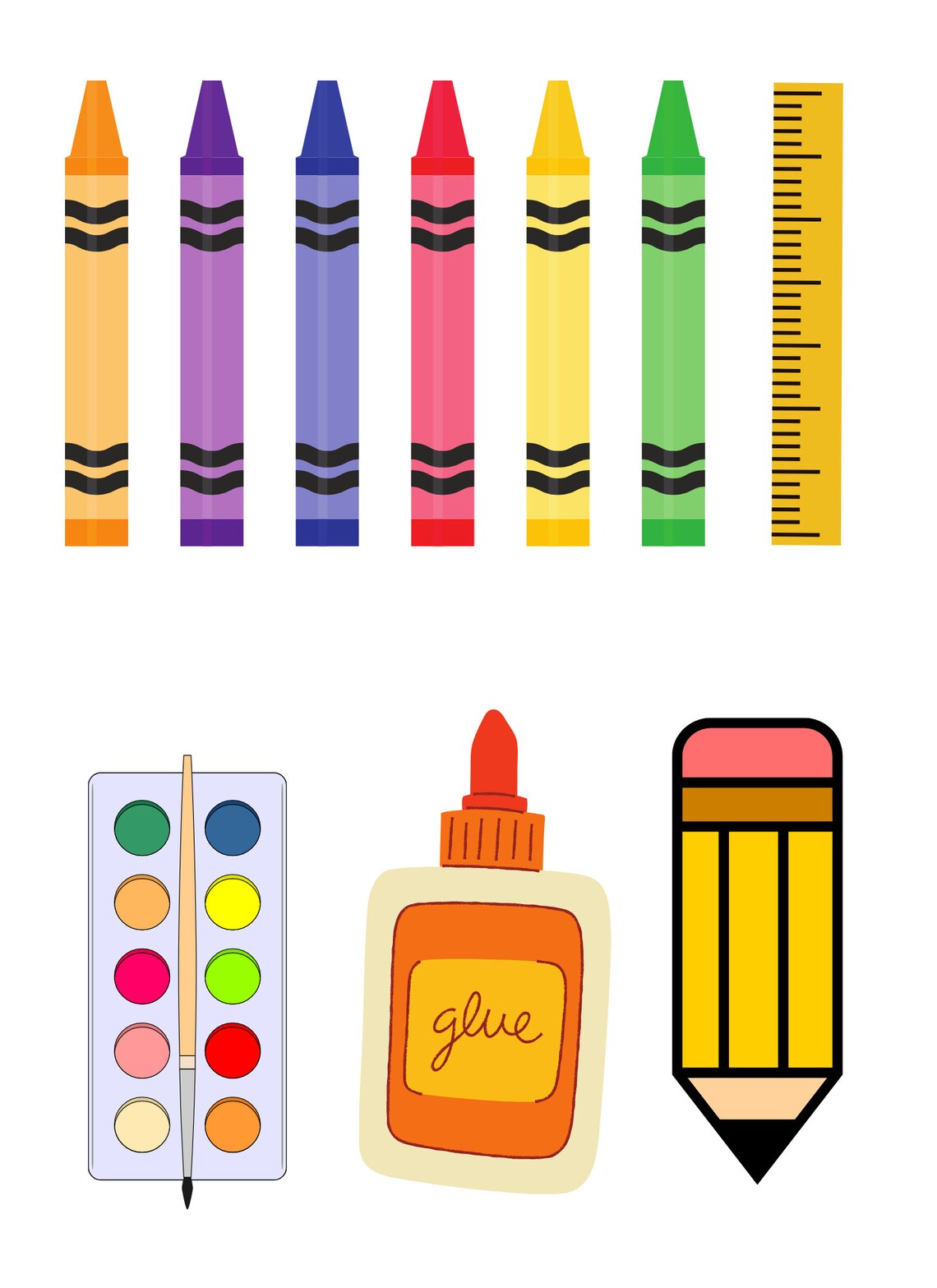 School Supply Template, Back to School Decor, Banner Template ...