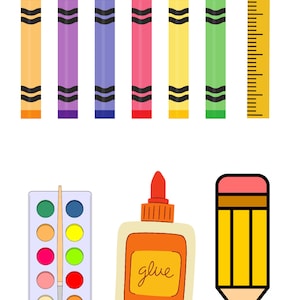 School Supply Template, Back to School Decor, Banner Template ...