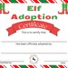 Printable Elf Adoption Certificate, Elf Adoption Certification, Adopt ...