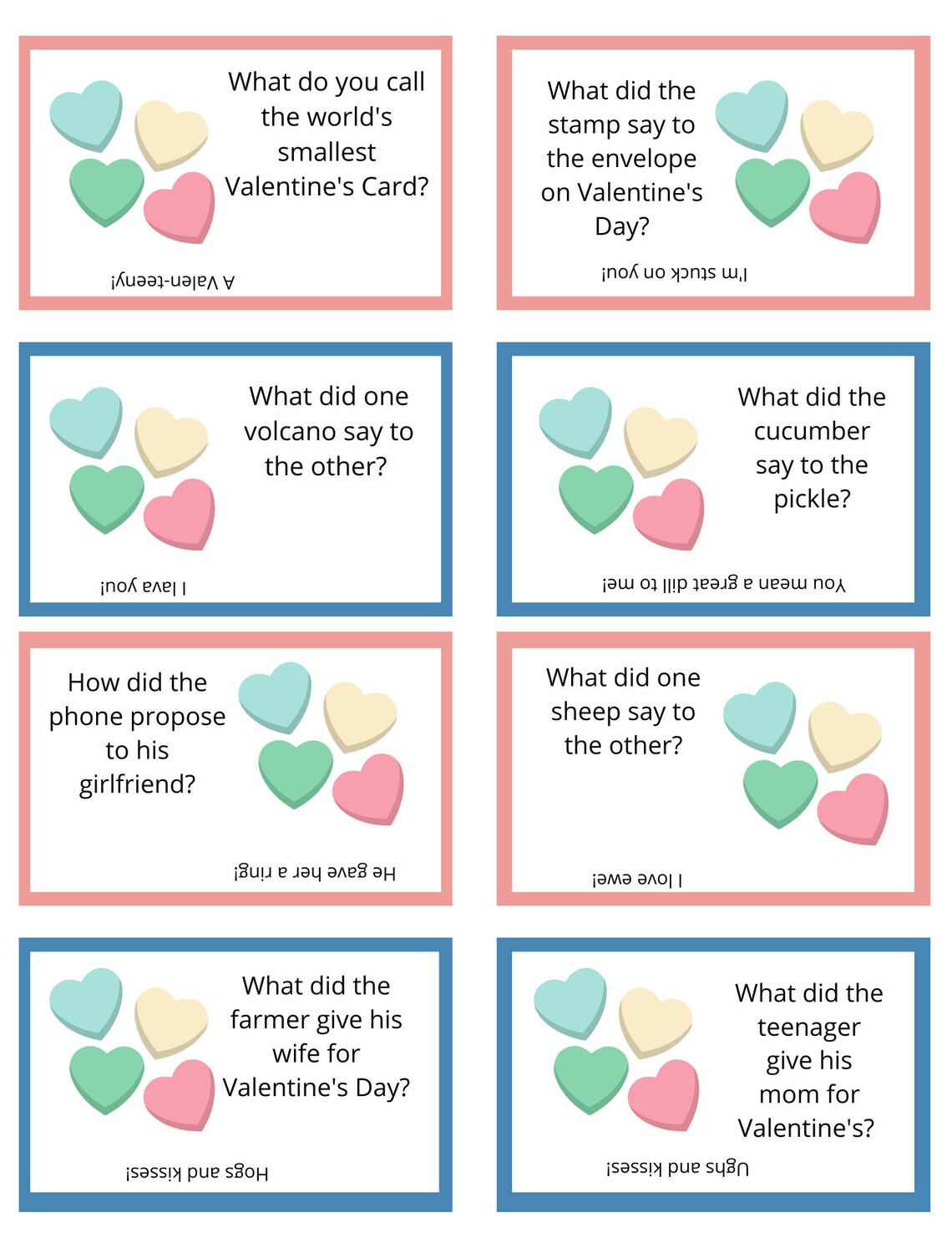 Printable Valentine's Kids Lunch Box Jokes-printable School Notes-kids ...