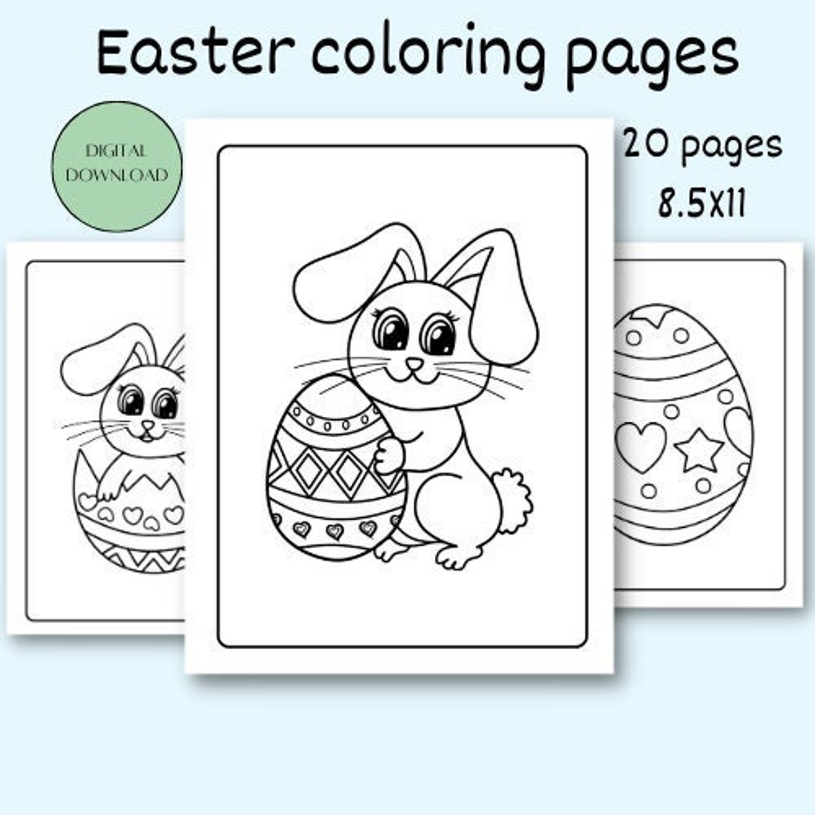20 Printable Easter Coloring Pages for Kids, Classroom Easter Coloring ...