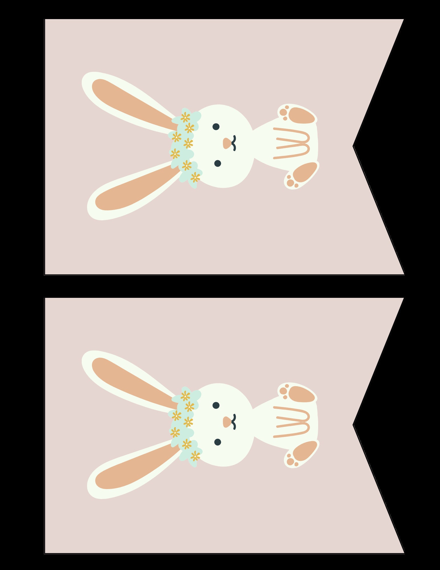 Printable Happy Easter Banner, Happy Easter Bunny Banner, Bunny and Egg ...