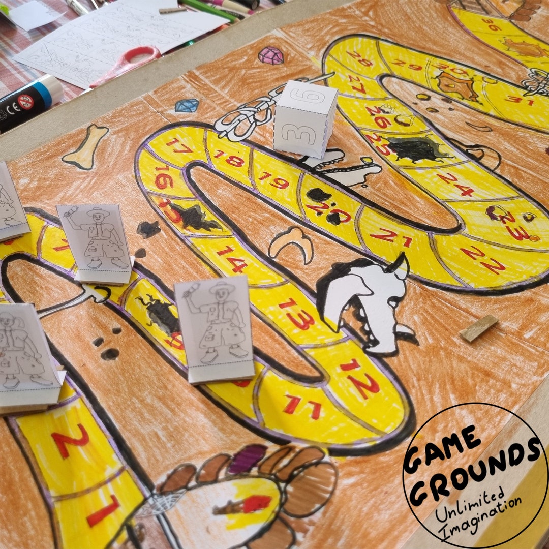 Dino Dig DIY Board Game Design - Etsy