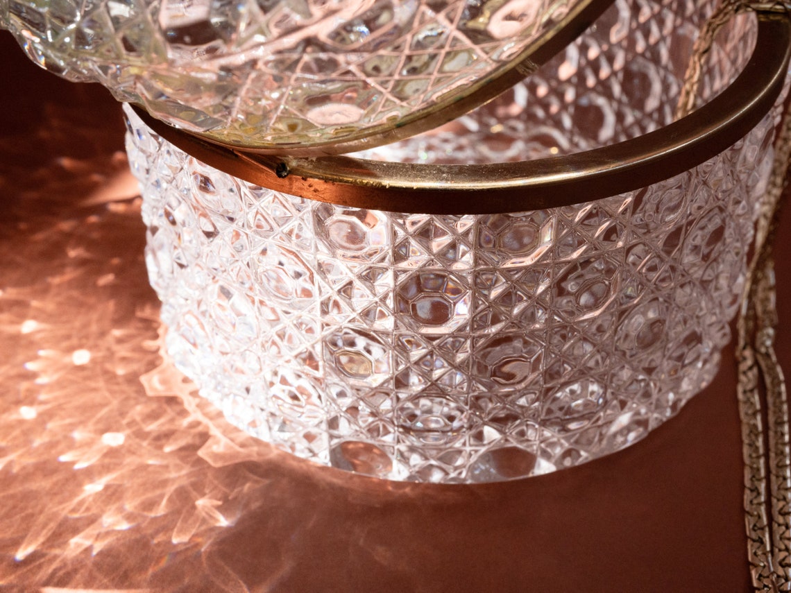 Vintage Crystal Table Casket With a Gilt Metal Mount Chic - Etsy