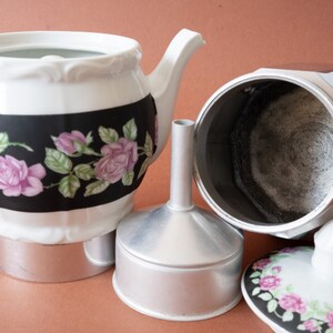 Vintage Coffee Maker With Flowers Art Ceramic Pot, Collectible Roses ...