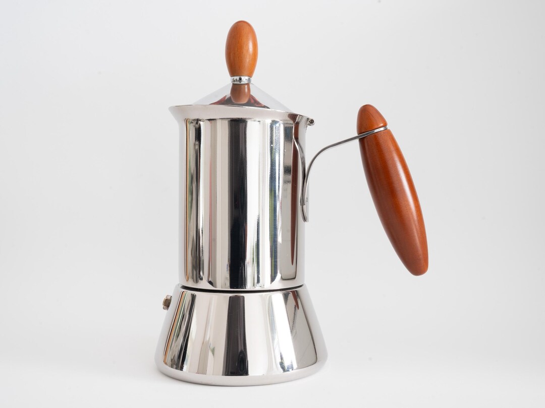 Vintage Rare Coffee Moka Pot With Wooden Handle, Mid-century Modern ...