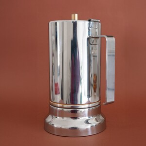 Rare Italian Large Moka Pot, Stainless Still Stovetop Art Deco Coffee ...
