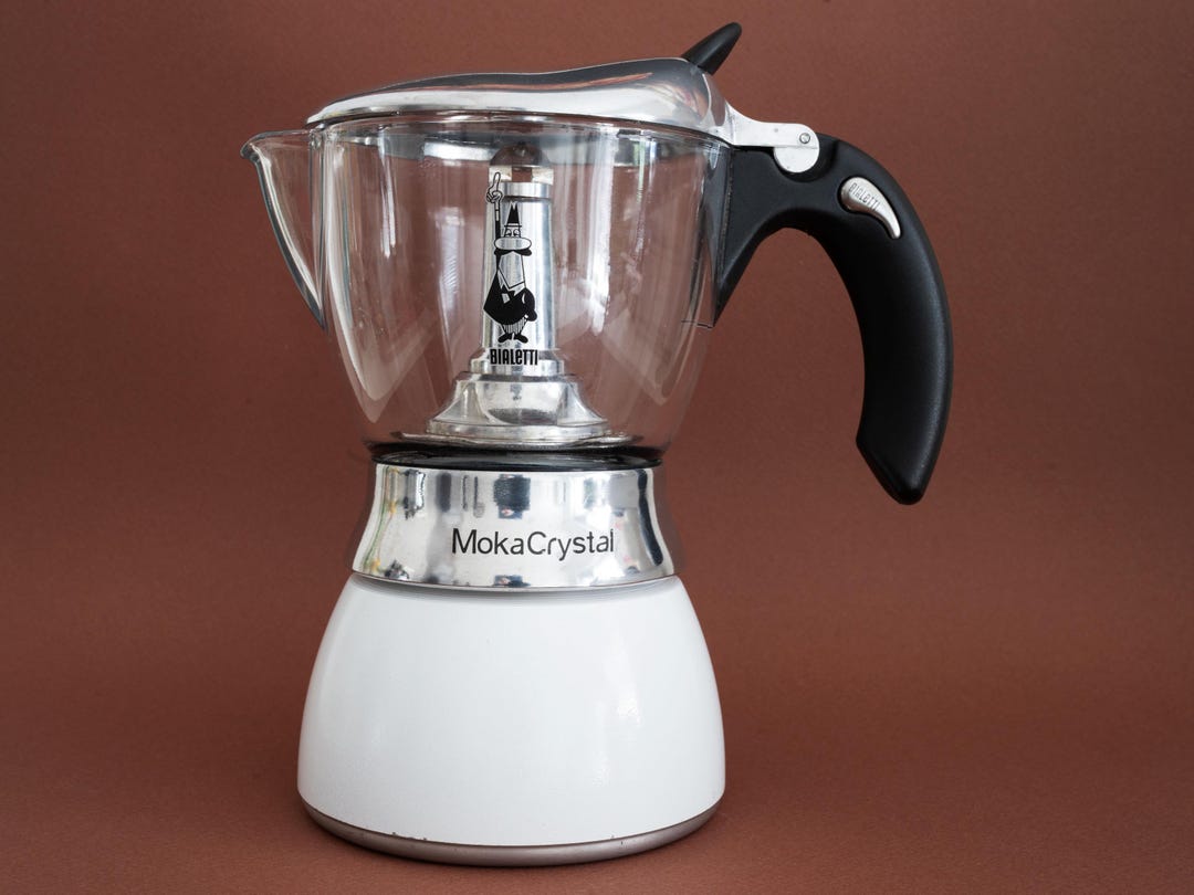Bialetti Moka Crystal Coffee Maker, White Transparent Glass Espresso ...