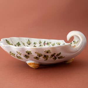 Large Italian Molaroni Pesaro Clam Shell Form Ceramic Serving Bowl, Vintage Handpainted Seashell ...