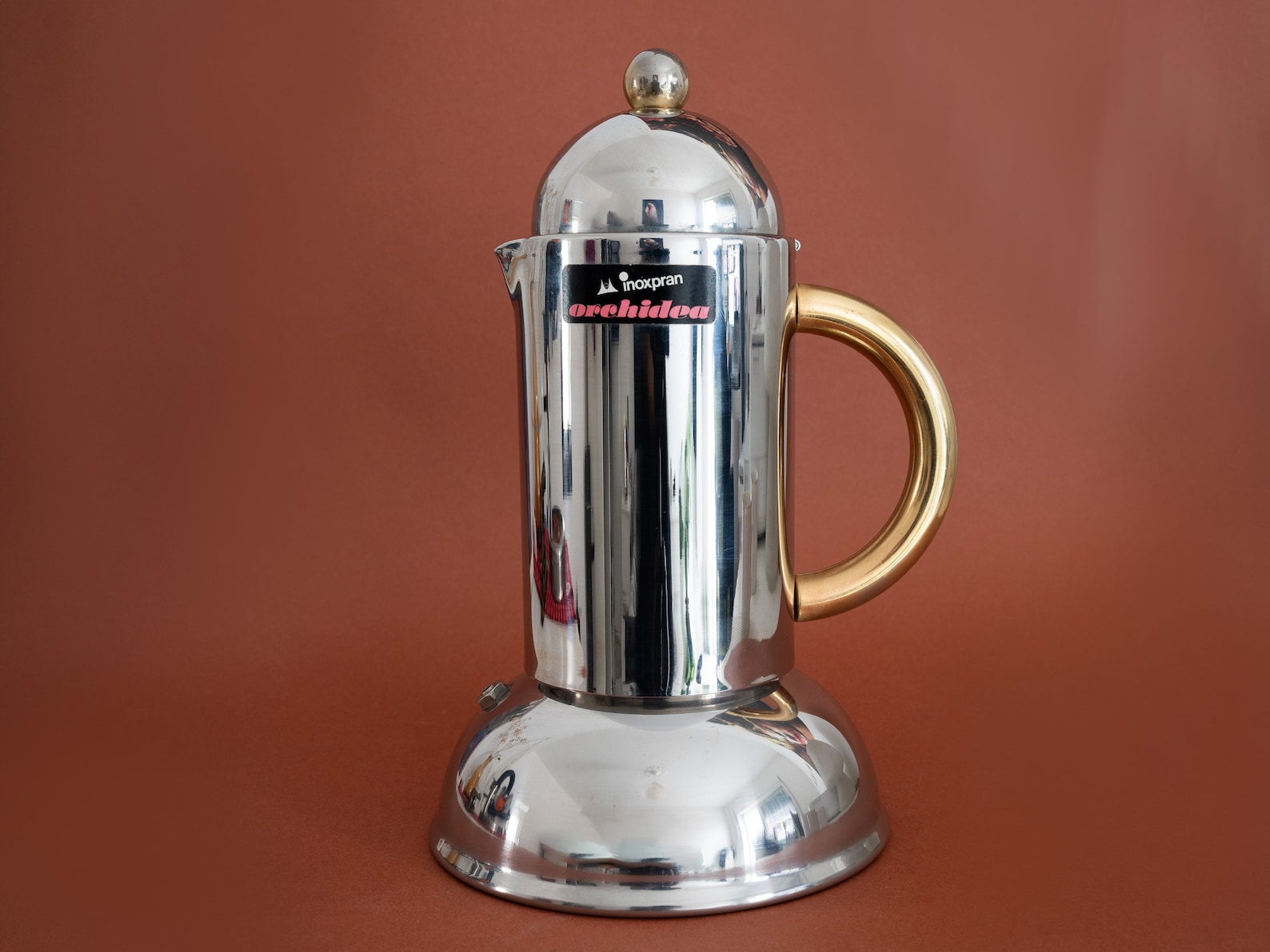 80s Italian Coffee Maker "inoxpran Orchidea Gold Line", Vintage ...