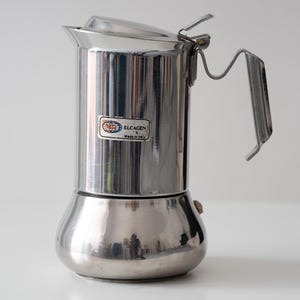 Large Classic Italian Stainless Steel Coffee Maker, Vintage Inox ...