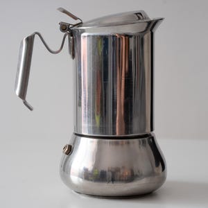 Large Classic Italian Stainless Steel Coffee Maker, Vintage Inox ...