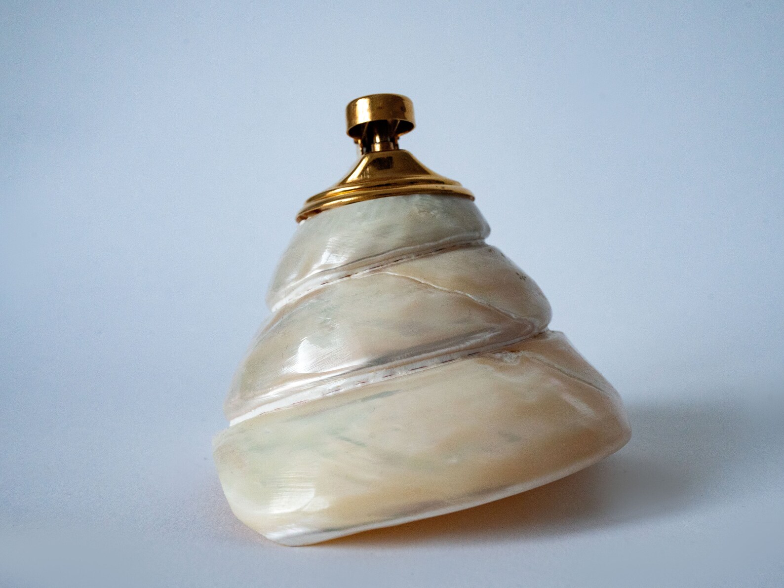 Vintage Pearlized Seashell Tabletop Lighter, Mother of Pearl Niloticus ...