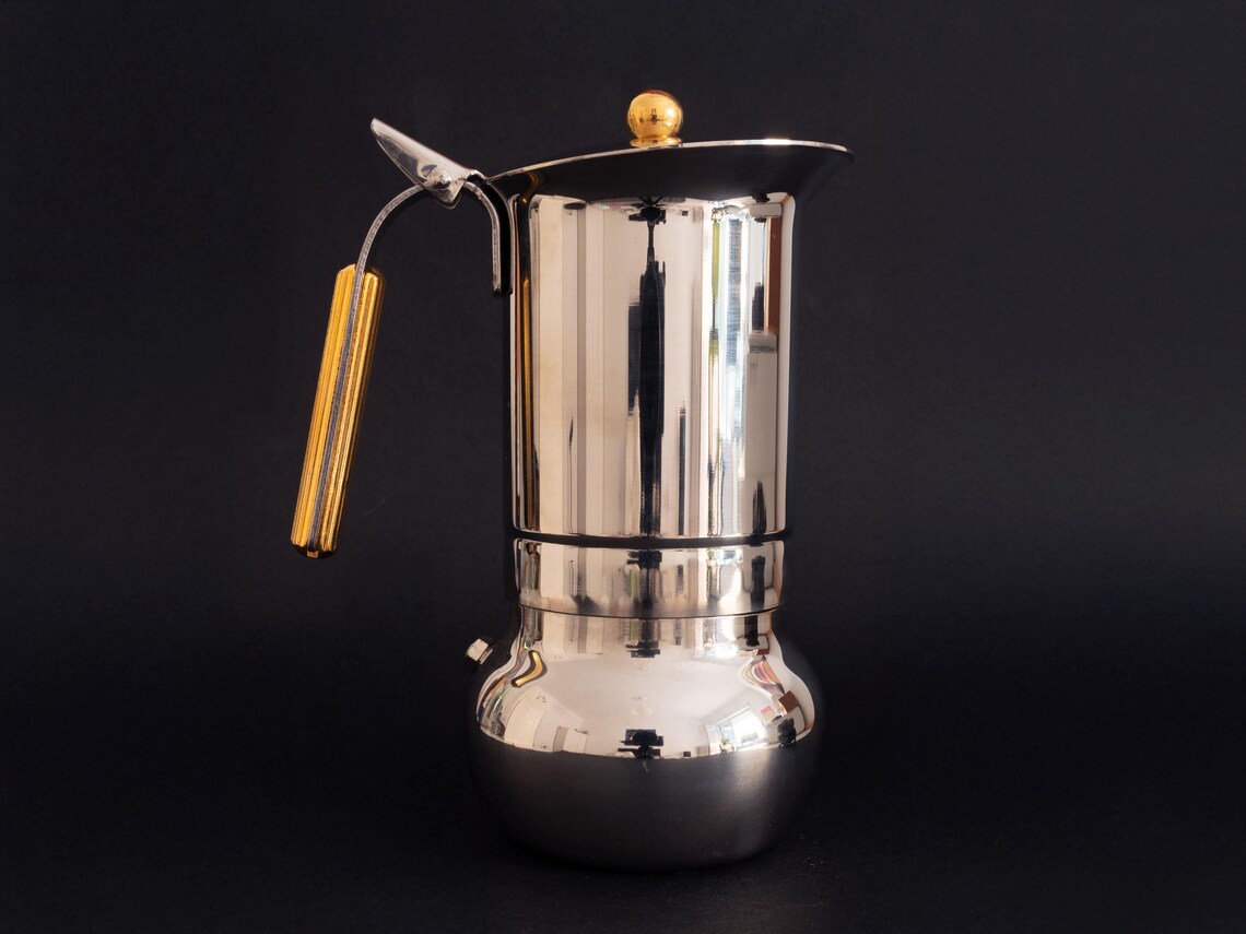 Vintage Italian "amore" Moka Pot, Stainless Still Stovetop Coffee Maker ...