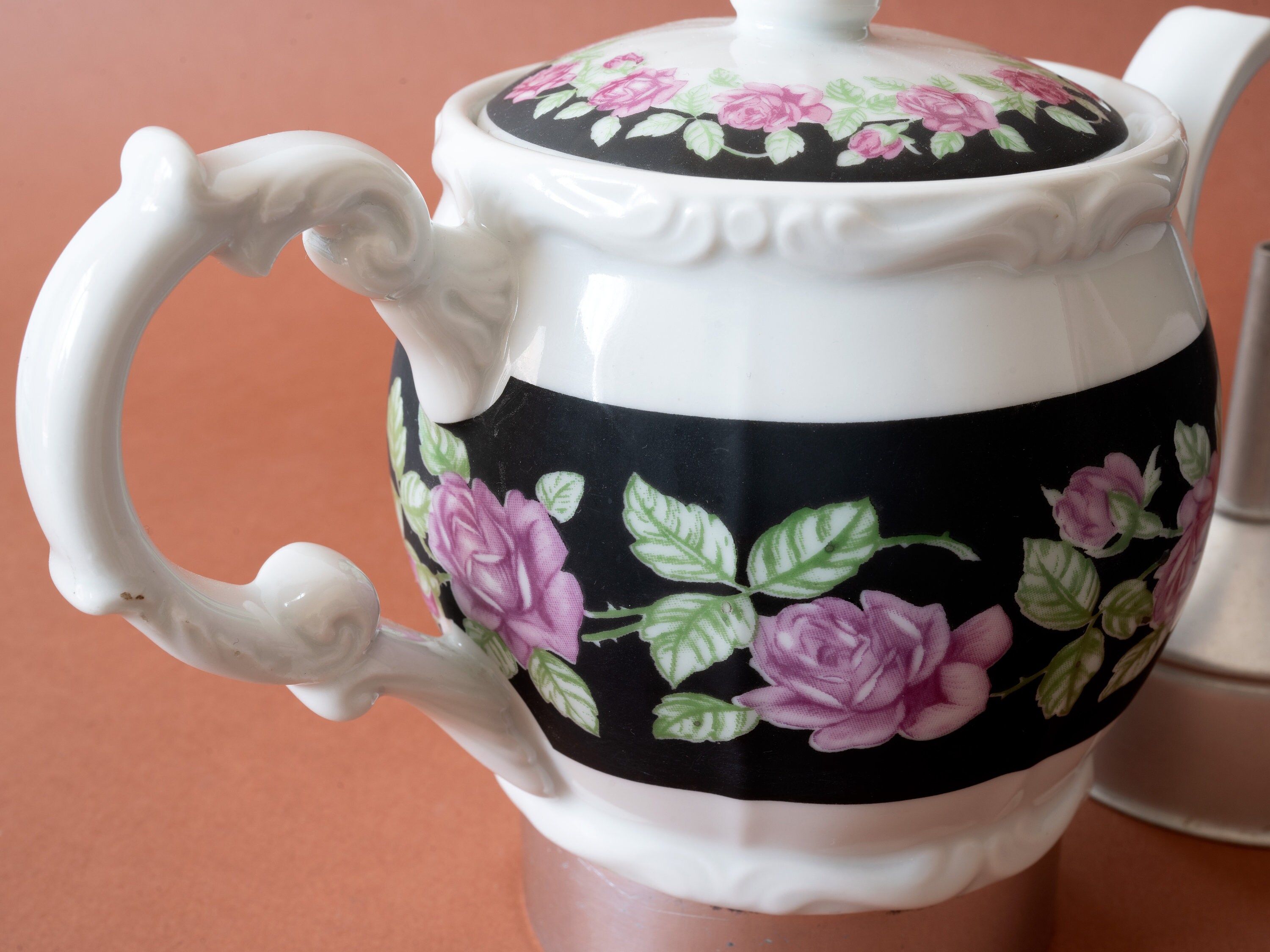 Vintage Coffee Maker With Flowers Art Ceramic Pot, Collectible Roses ...